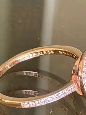 Pandora | Jewelry | Pandora Rose Gold Pear Halo Ring With Clear Center ...